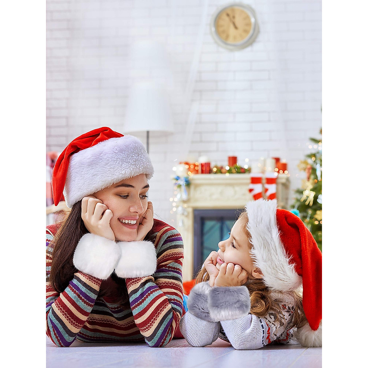 Hicarer 3 Pairs Faux Fur Wrist Cuff Warmers Winter Furry Wrist Warmers for Women Girls