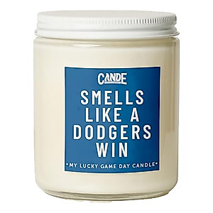 CE Craft - Smells Like a Dodgers Win Candle - Funny Birthday Gift for Him - Baseball Themed Gift - Gift for Dad, Boyfriend - Dodgers Gift (Sparkling Champagne)