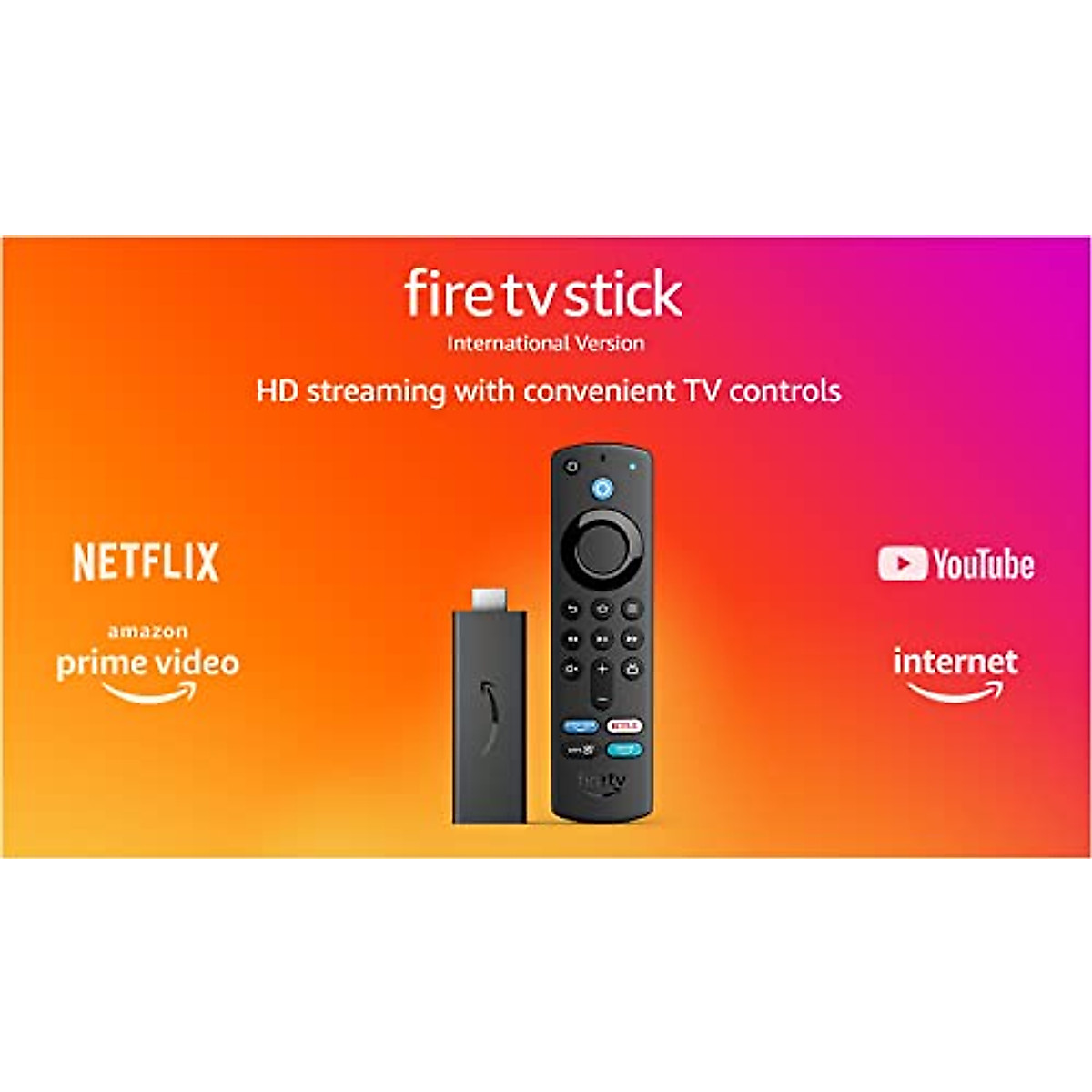 Fire TV Stick (International Version), HD streaming device, Alexa Voice Remote