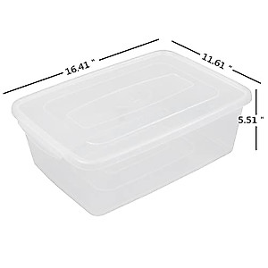 Begale 2-Pack 16 L Plastic Storage Boxes, Clear Storage Bins