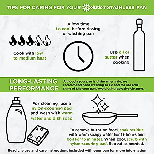 Ecolution Stainless Steel Sauce Pan with Encapsulated Bottom Matching Tempered Glass Steam Vented Lids, Made Without PFOA, Dishwasher Safe, 2-Quart, Silver