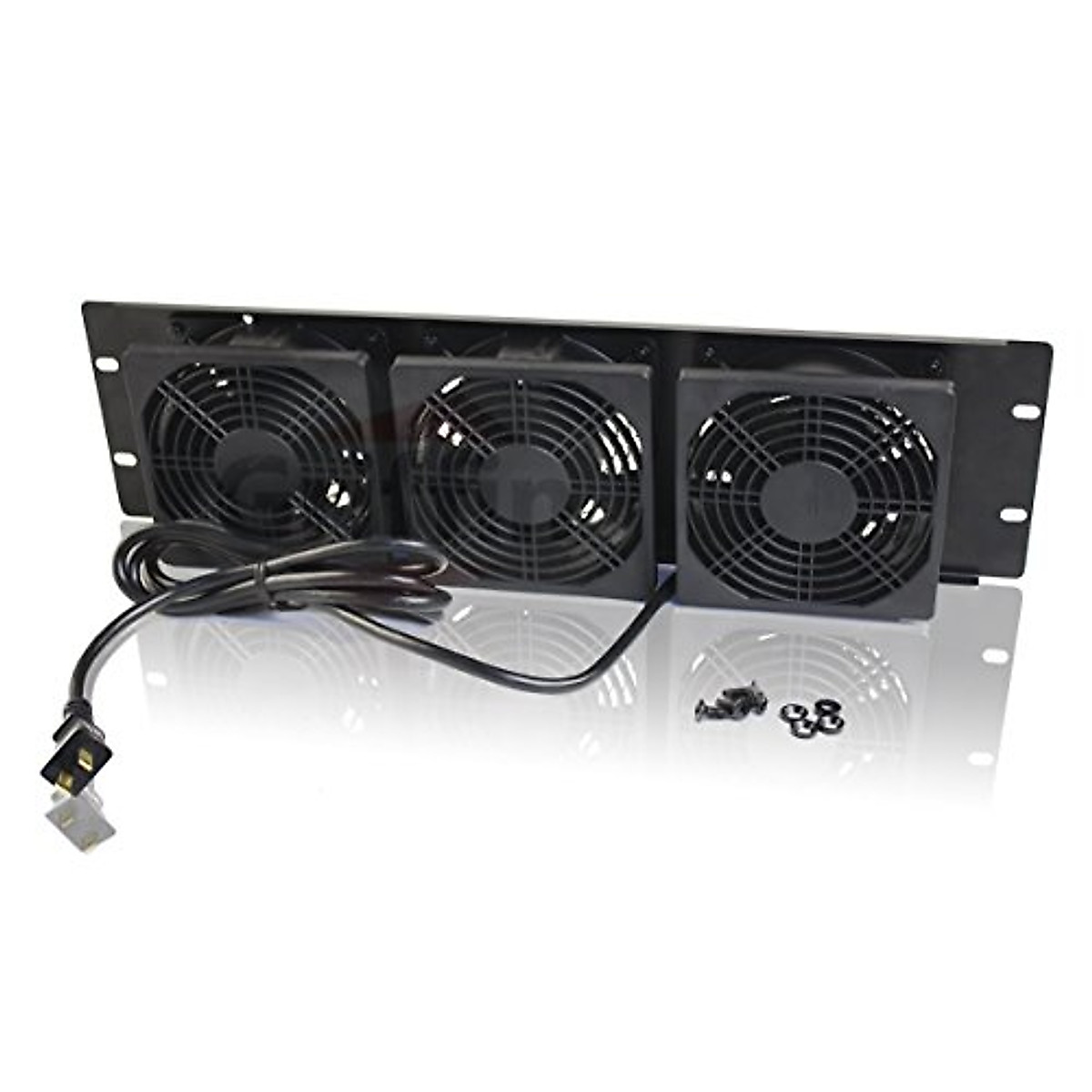 GRIFFIN Rackmount Cooling Fan | 3U Ultra-Quiet Triple Exhaust Fans, Keep Studio Audio Equipment Gear Cool | Rack Mount on Network IT System Server Rails | DJ PA AMP Temperature Control Panel Cabinet
