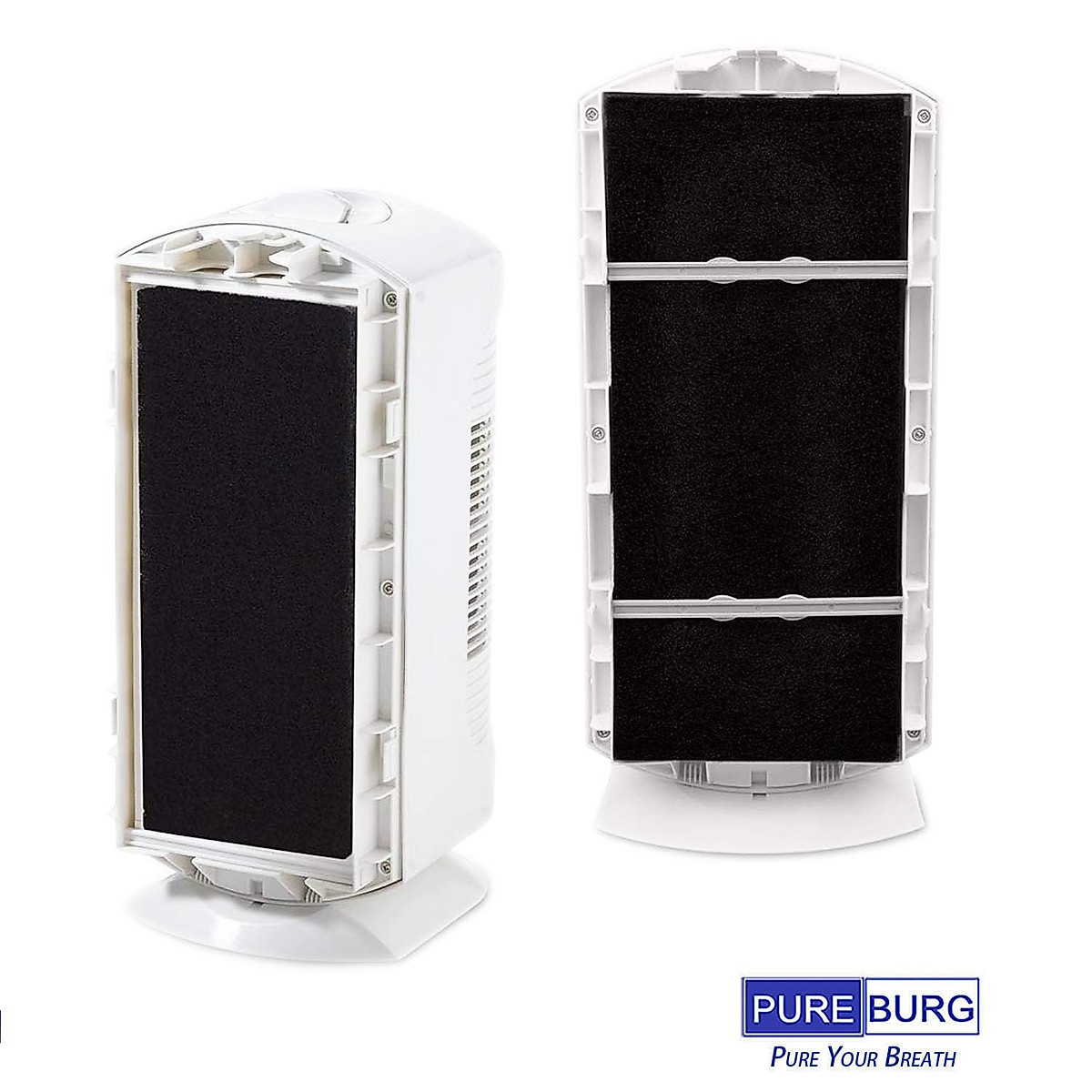 PUREBURG 990051000 Replacement True HEPA Filter Set Compatible with Hamilton Beach TrueAir 04383 04384 04385 04386 Compact Pet Air Purifier,H13 Activated Carbon,2-Pack