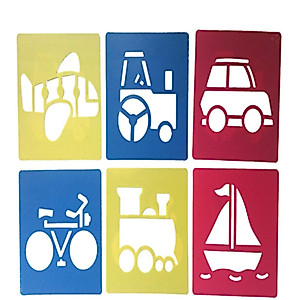 12Pcs Drawing Stencil Template for Kids Crafts Drawing Stencils in Shapes of Transport Drawing Stencils Drawing Toys Cartoon Drawing Template Hollow Painting Template Painting