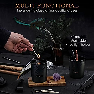 Deep Eden Scented Candle, Wood Wick, 7.4 Oz, Black - Luxurious, Powerful Manifestation Candle - Hand Poured Crystal Candle with Natural Soy, Coconut and Beeswax - Essential Oils and Exotic Fragrance