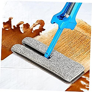 Floor Cleaner Mop 2pcs Cleaning Mops Push Mop Cloth Mop Accessories Double Sided Mop Cloth Flat Grey Flat Pad Floor Mops Dust Cloth Cleaning Tool Mop for Wood Floors