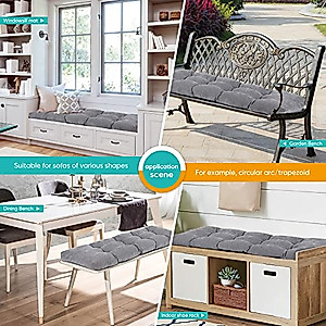 Millsilo Custom Bench Cushions for Indoor/Outdoor Furniture, Thicken Window Piano Wicker Dining Memory Foam Seat Cushion, Durable Swing Cushions Loveseat Cushions Entryway Daybed Cushion