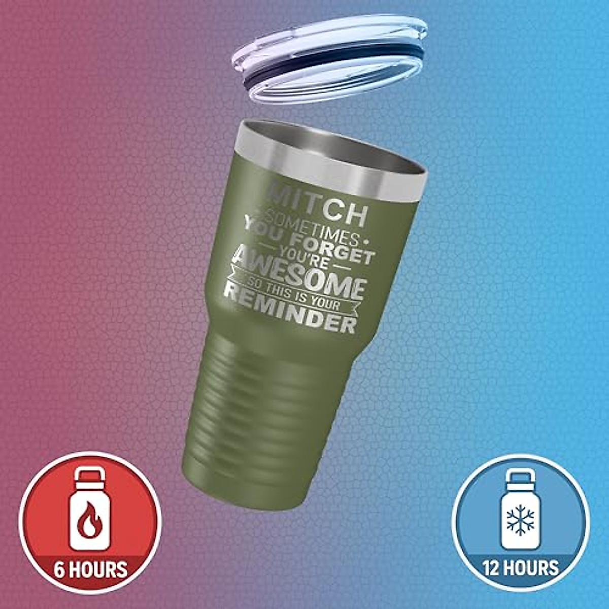 Personalized Inspirational Tumbler, Inspirational Gifts for Men Dad Father Wife Sister Women, Custom Birthday For Him Her, Customized You’re Awesome Tumbler, Teacher Coworker Gifts 30oz Olive