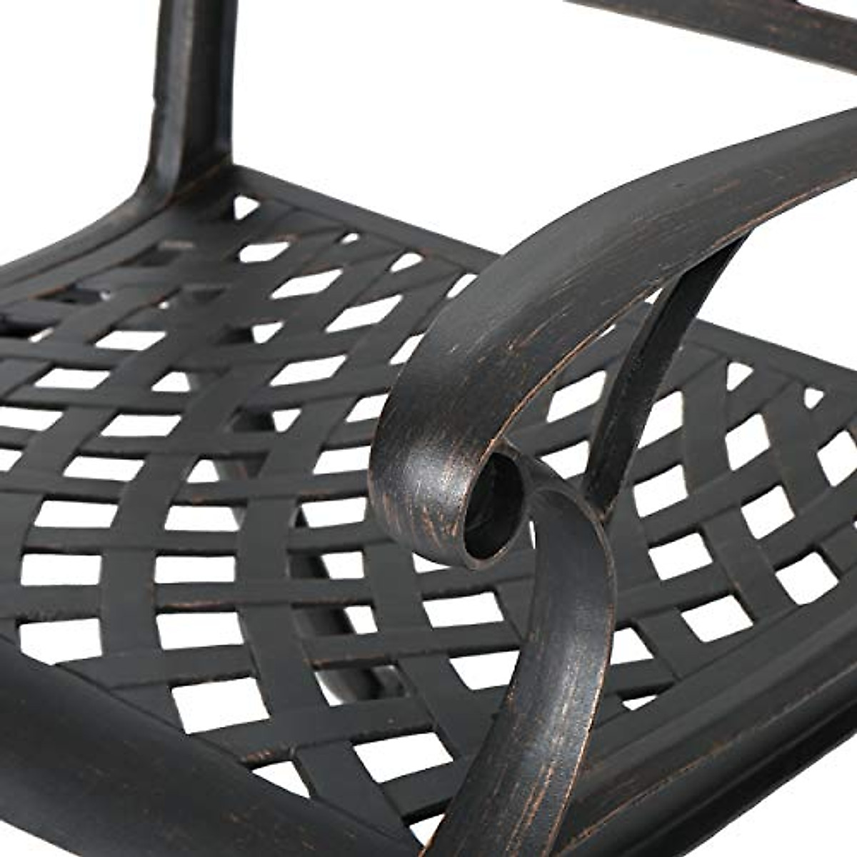 Christopher Knight Home Austin Outdoor Cast Aluminum Dining Chairs, 2-Pcs Set, Shiny Copper