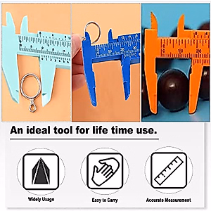 Utoolmart Vernier Caliper 80mm / 3.1-inch Plastic Measuring Tool for Precision Measurements Outside Inside Depth (Blue) 5 Pcs
