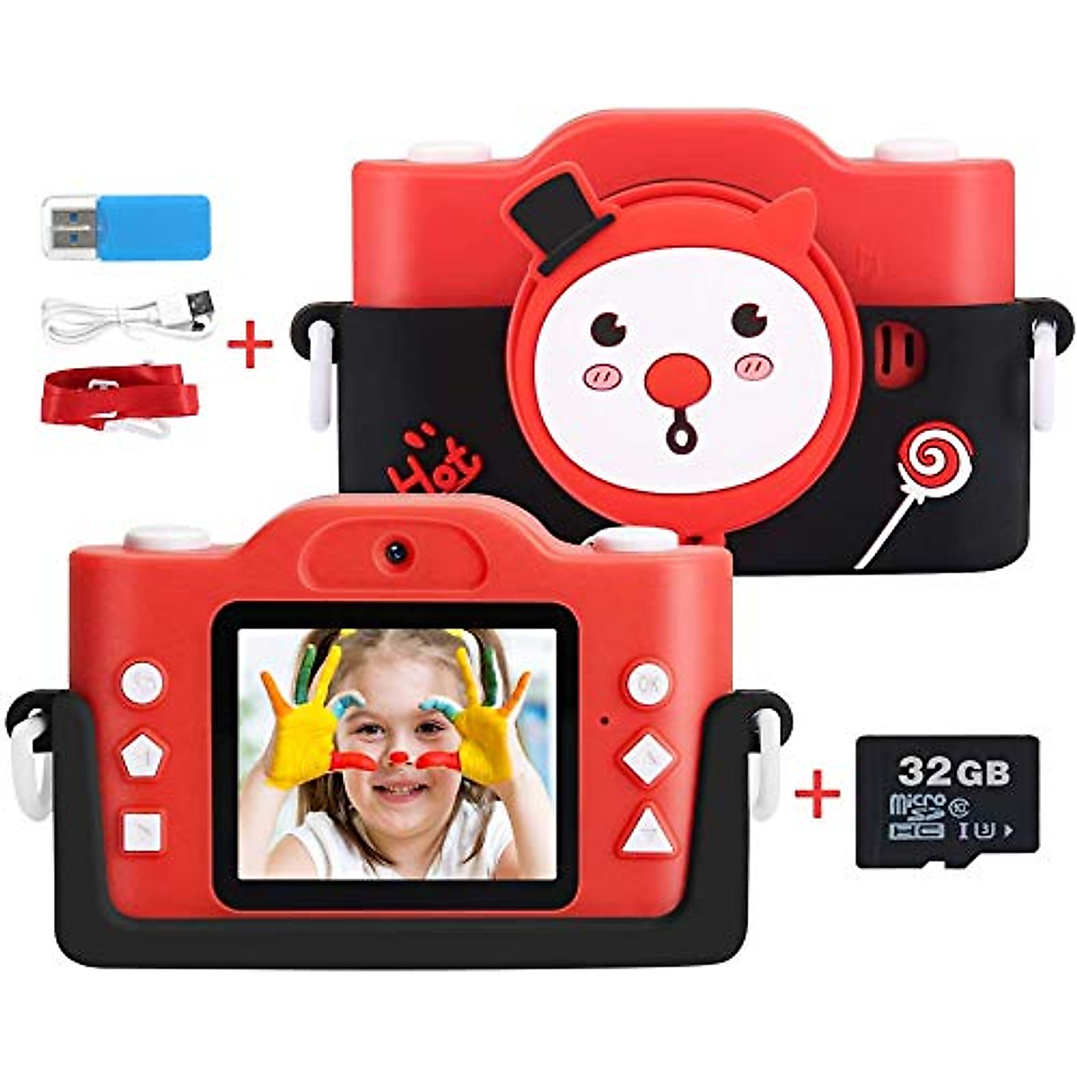 1080P Digital Camera 2.0" LCD HD Mini Camera with 32G TF Card for Kids Children 20MP HD Camera