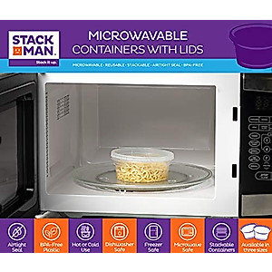 [48 Sets - 8 oz.] Plastic Containers with Lids - Slime Containers 8 oz - Small Containers with Lids