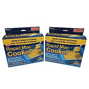 Rapid Mac Cooker | Microwave Macaroni & Cheese in 5 Minutes | Perfect for Dorm, Small Kitchen or Office | Dishwasher Safe, Microwaveable, BPA-Free | Blue, 2 Pack