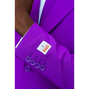 Opposuits Purple Prince Solid Purple Suit For Men Coming With Pants, Jacket and Tie, Purple Prince, US44