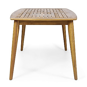 Christopher Knight Home Ashley Outdoor 7 Piece Acacia Wood Dining, Teak and Dark Gray