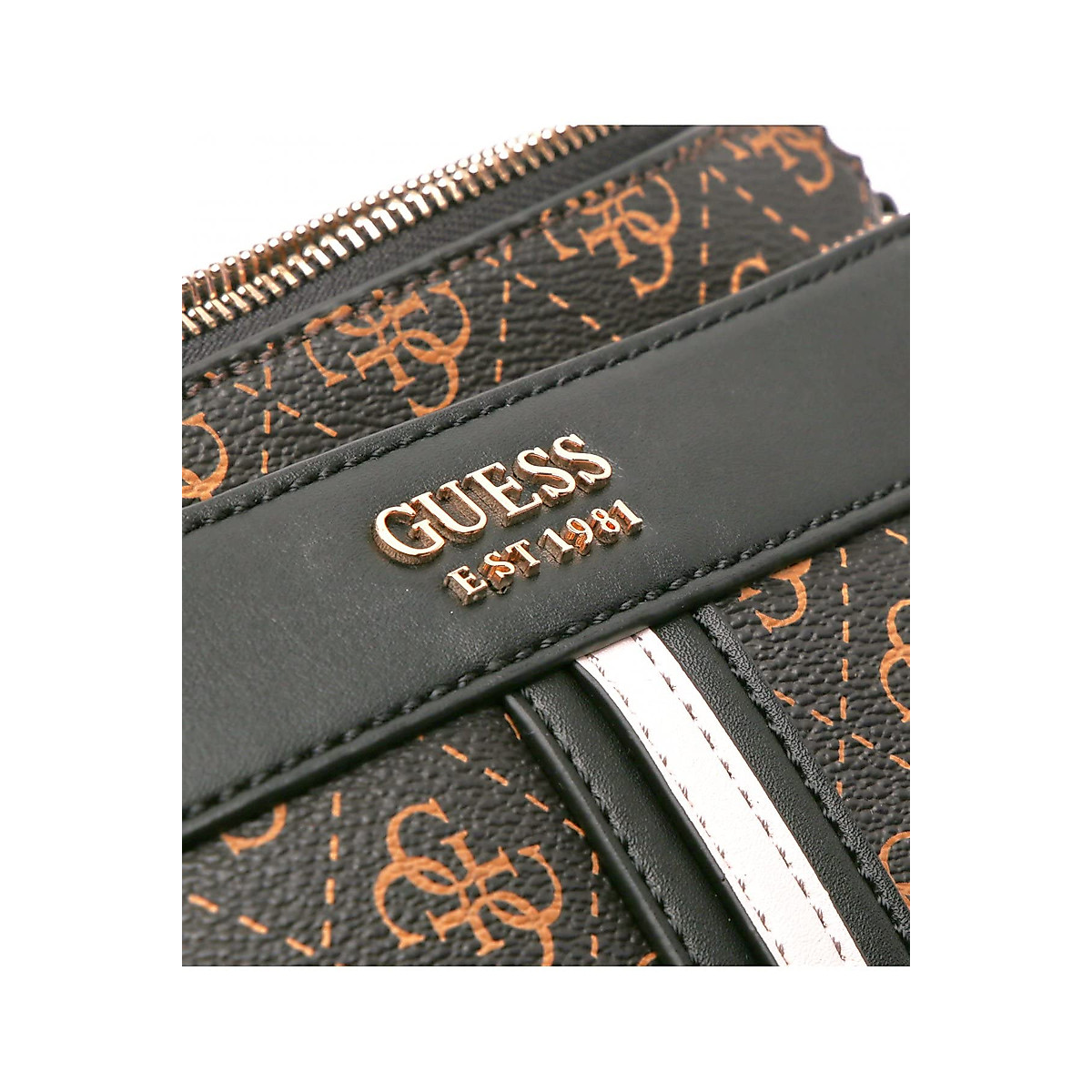 GUESS Kasinta Double Zip Pouch Crossbody, Brown Multi