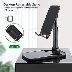 RANKTOP Adjustable Cell Phone Stand for Desk, Phone Holder can Adjustable Height and Compatible with Almost All Smart Phone as iPhone 13 Pro Xs Max Xr X Se 22 7 6 6s Plus SE 5 and Android Phone