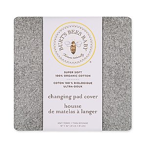 Burt's Bees Baby - Changing Pad Cover, 100% Organic Cotton Changing Pad Liner for Standard 16" x 32" Baby Changing Mats
