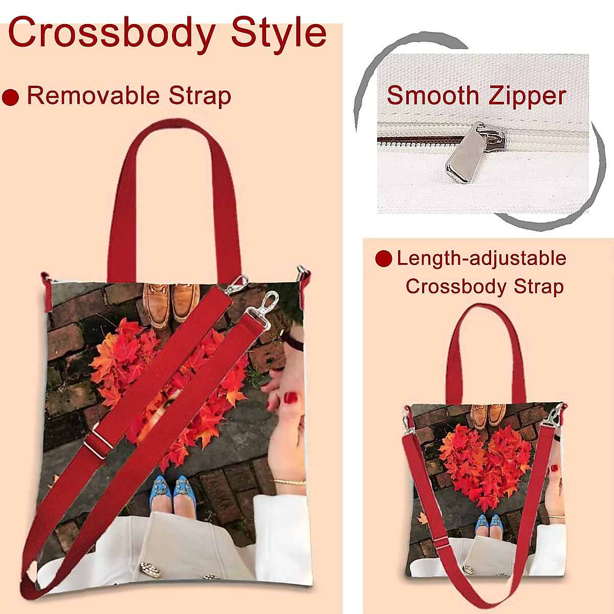 xrlsg Custom Canvas Tote Bags for Women Personalized Grocery Tote Bags with Your Photo Logo Shoulder Straps Text Reusable for Beach, Travel, Gym