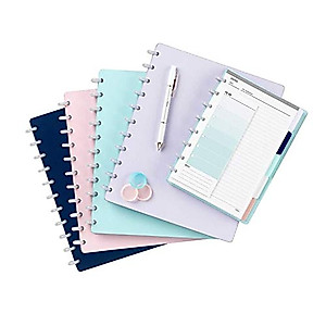 TUL Retractable Gel Pens, Limited Edition, Sunset Shades, Medium Point, 0.7 mm, Pearl White Barrel, Blue Ink, Pack of 4