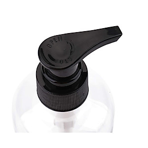 Bekith 16 Pack Empty Lotion Bottles with Black and White Pumps, 8oz Plastic Clear Round Bottles Containers for Creams, Hand Soap, Body Wash