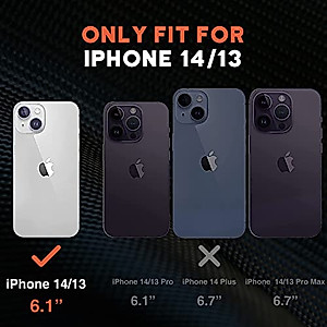 NTG Military Shockproof iPhone 14 Case, iPhone 13 Case [2 Layer Structure Protection] [Military Grade Anti-Drop] Hard Slim iPhone 14/13 Phone Case,Shockproof Protective Phone Case for iPhone 14/13