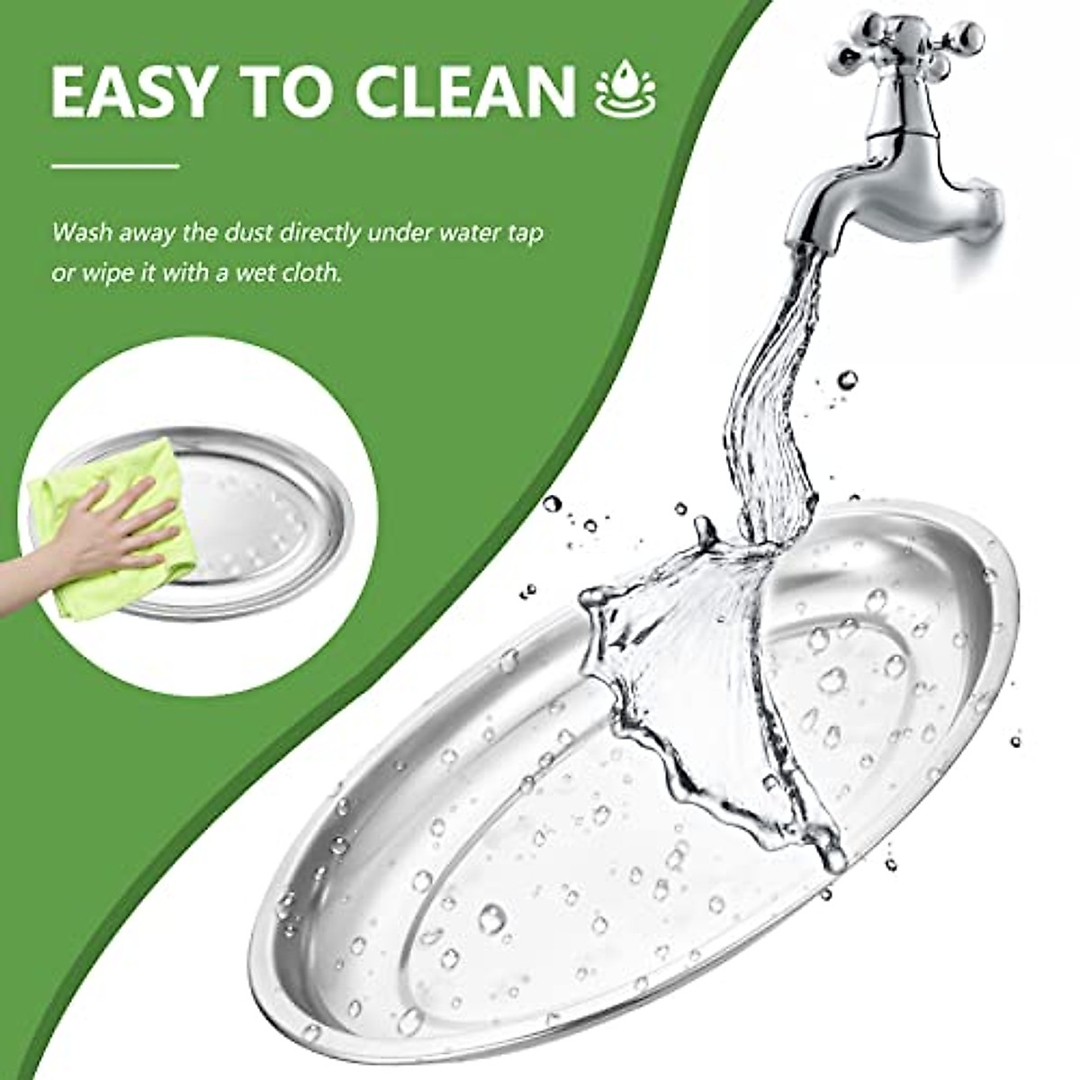 UPKOCH Stainless Steel Tray Stainless Steel Oval grilling platter serving platter serving platter Platter Oval Steaming Serving Platter