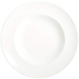 Fortessa Fortaluxe Vitrified China Dinnerware, Accents 10-Inch Rim Pasta Bowl, 11-Ounce, Set of 4