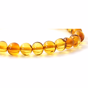 TipTopEco Baltic Amber Adult Stretch Bracelet - 7.9 Inches Long - Polished Honey Beads