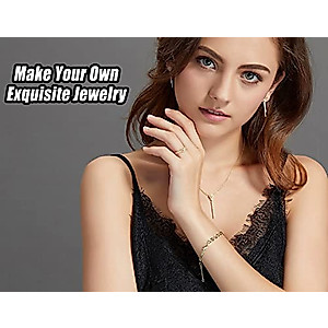 450pcs Jewelry Making Accessories Set Includes 200pcs Open Jump Ring Connectors 200pcs Bead Tips Knot Covers and 50pcs Lobster Claw Clasps for Bracelet Necklace DIY Jewelry Making Supplies (Gold)