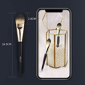 BEILI Foundation Brush Set for Liquid Mask Concealer Makeup Flat Foundation Makeup Brushes for Liquid Cream Foundation Powder Buffing Blending Premium Face Makeup Brushes(2Pcs)