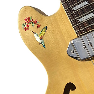 Inlay Sticker Decal for Guitars, Bass & Ukuleles - Hummingbird & Flowers