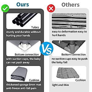 JUSONEY Baby Playard,Baby Playpen with Mat,50”×50” Baby Playpen for Toddler with Gate, Indoor & Outdoor Playard for Kids Activity Center with Anti-Slip Base,Sturdy Safety,Soft Breathable Mesh-Grey