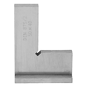 Carbon Steel Flat 90 Degree Right Angle Ruler, Machinist Square Carpenter Square with Seats (#1 Level 2 50 X 40)