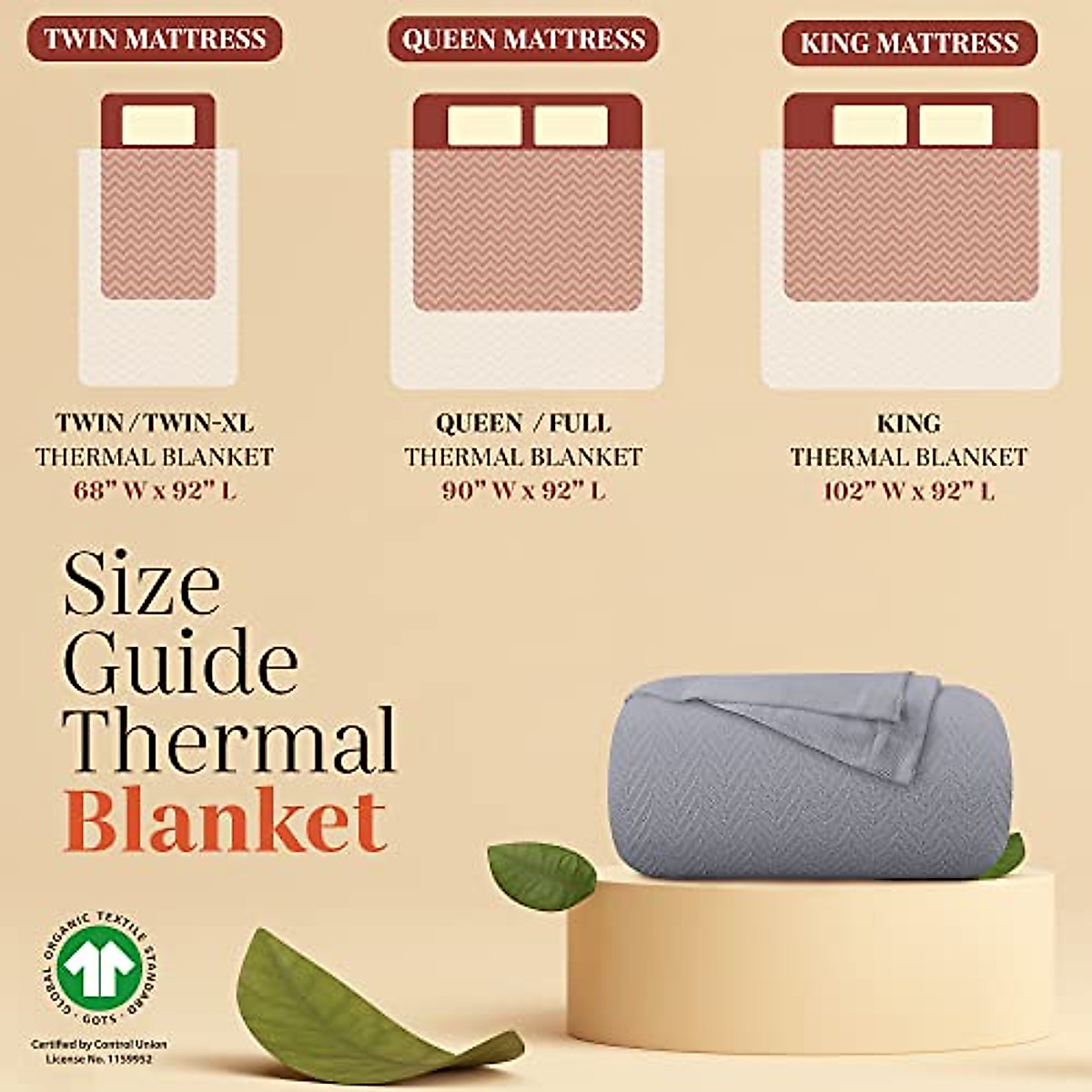 Mayfair Linen 100% Pure Cotton, Luxury King/Cal King Size Dark Grey Blanket - Herringbone Pattern, Soft &Cozy Premium Fall Throw Blanket for All Seasons, 350GSM &106x92 with Free Tote Bag