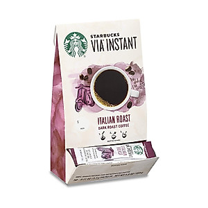 Starbucks VIA Ready Brew Coffee, Decaf Italian Roast, 3.3-Gram Packages, 50-Count