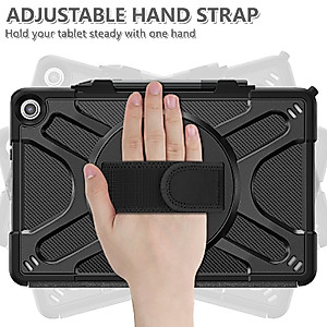 GooodiDEAR for Amazon Fire Max 11 Case (13th Gen 2023), Rugged Multi-Angle Kickstand, Heavy Duty Shockproof TPU Protection, Adjustable Hand Strap, Stylus Holder, Shoulder Strap, Elastic Band - Black