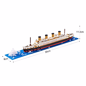 Micro Mini Blocks Building Set Architecture Titanic Cruise Ship Modle Kit, a DIY Mini Bricks for Adults and Toys Presents for Kids 1872 PCS