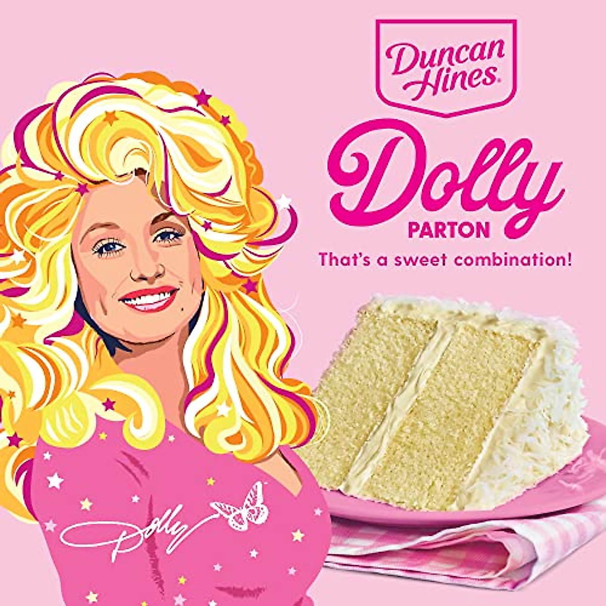 Duncan Hines Dolly Parton's Favorite Southern-Style Coconut Flavored Cake Mix, 15.25 oz.