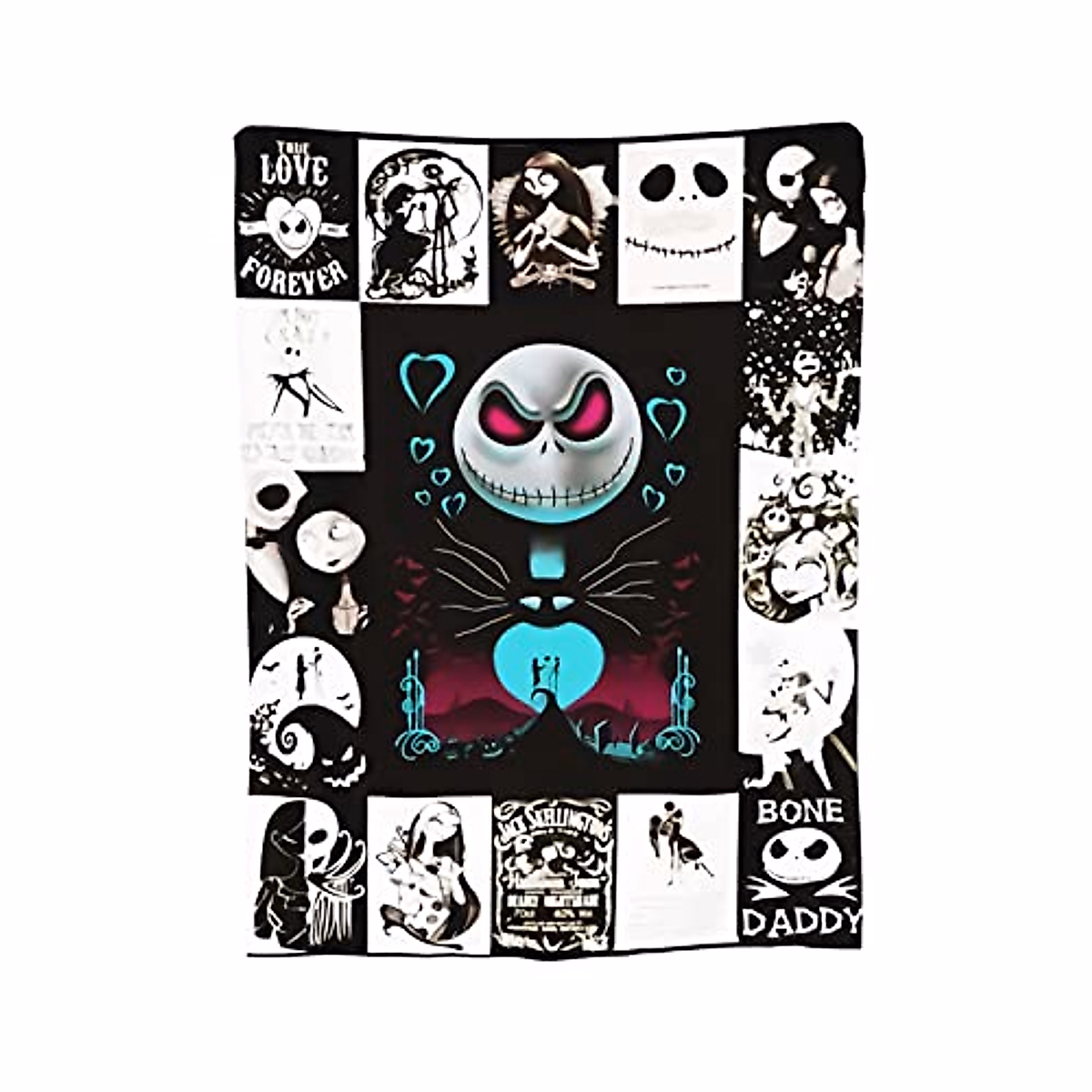 WCZARE Christmas Jack Blanket, Flannel Throw 3D Printed Blankets Ultra Soft Light Comfortable Bedding for Sofa Room All Season 1-50"x40"