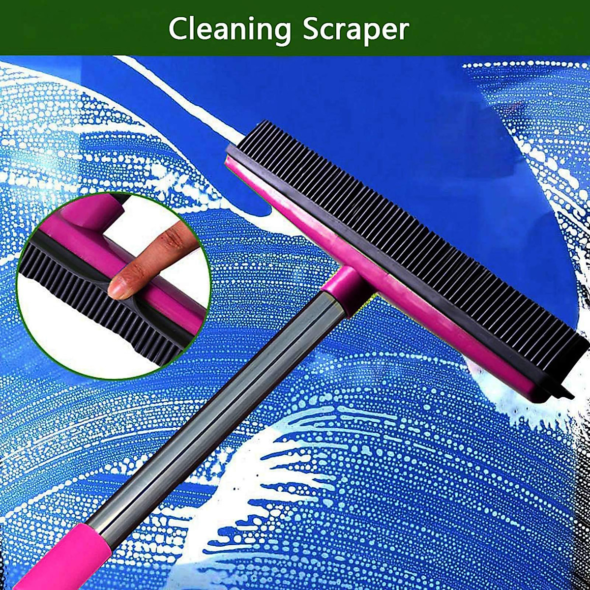 Broom Floor, Multifunction Telescopic Floor Carpet Broom Pet Hair Sweeper Tools()