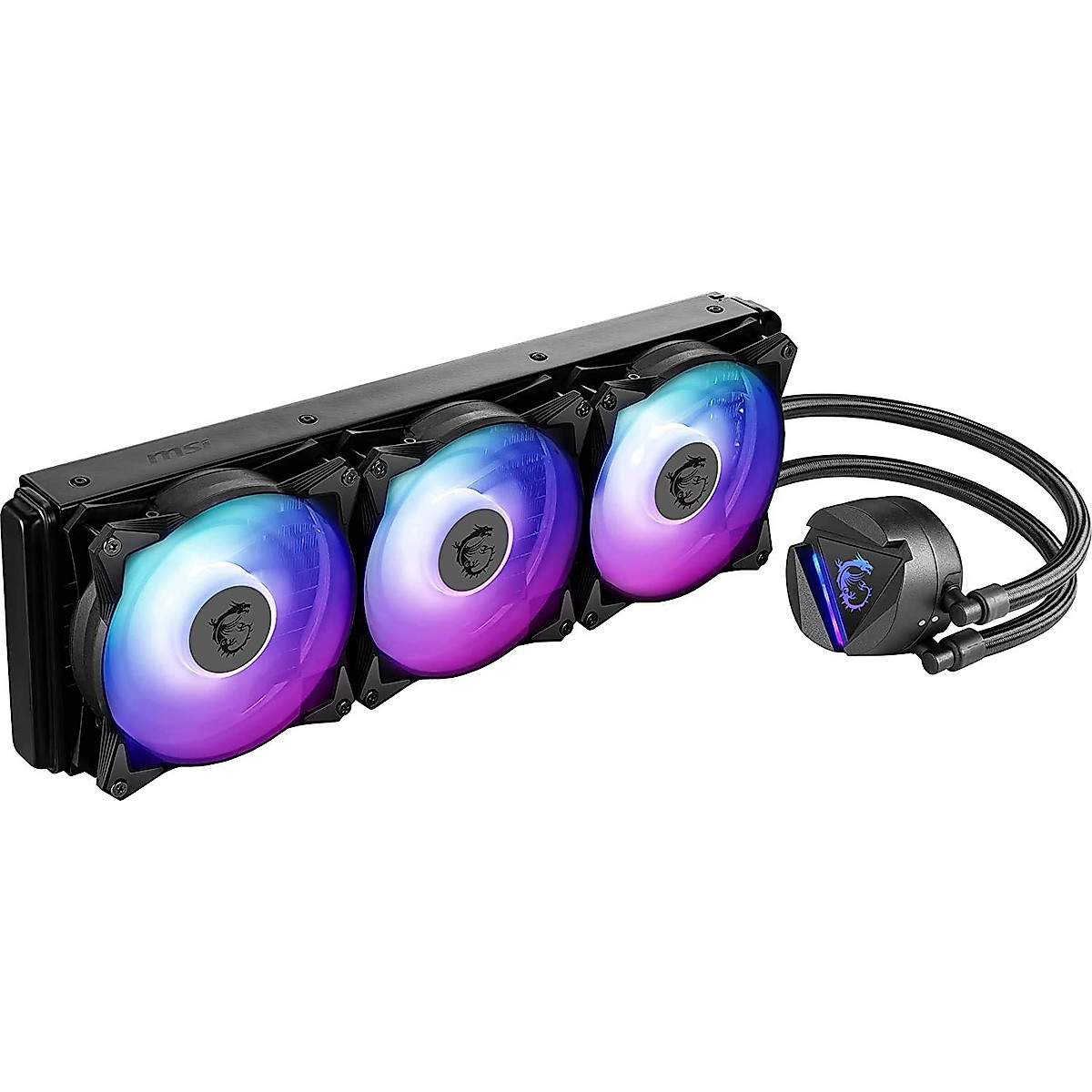 MSI MAG Series CORELIQUID 360R, aRGB CPU Liquid Cooler (AIO): Rotatable Blockhead Design, 360mm Radiator, Triple 120mm aRGB PWM Fans