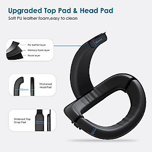 Comfort Head Strap for Meta Quest 2, MTomatoVR Lightweight Elite Replacement Strap Reduce Face Pressure Comfortable Convenient Flip Design Headset for Oculus Quest 2 VR Accessaries, Black