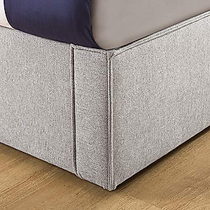 ZINUS Finley Upholstered Platform Bed Frame with Headboard Shelf / USB Ports Included / Wood Slat Support / No Box Spring Needed / Easy Assembly, Queen