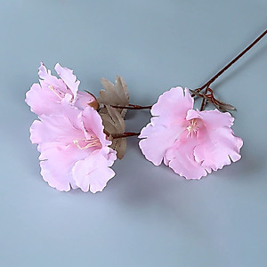 Galand Artificial Flowers,1 Bouquet Artificial Flower 3 Heads Realistic Faux Silk Flower Hibiscus Blossom Simulation Flower for Garden - White