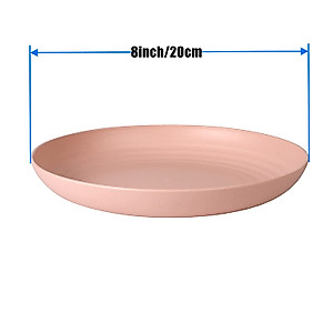 CAMBUY Wheat Straw Plates Lightweight Unbreakable Dinner Dishes Plates Set Dishwasher & Microwave Safe (Large 8 Pack 8')