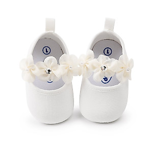 HsdsBebe 2pcs/Set Newborn Baby Girl Princess Mary Jane Shoes Toddler Infant Wedding Dress Flat Shoes with Free Headband