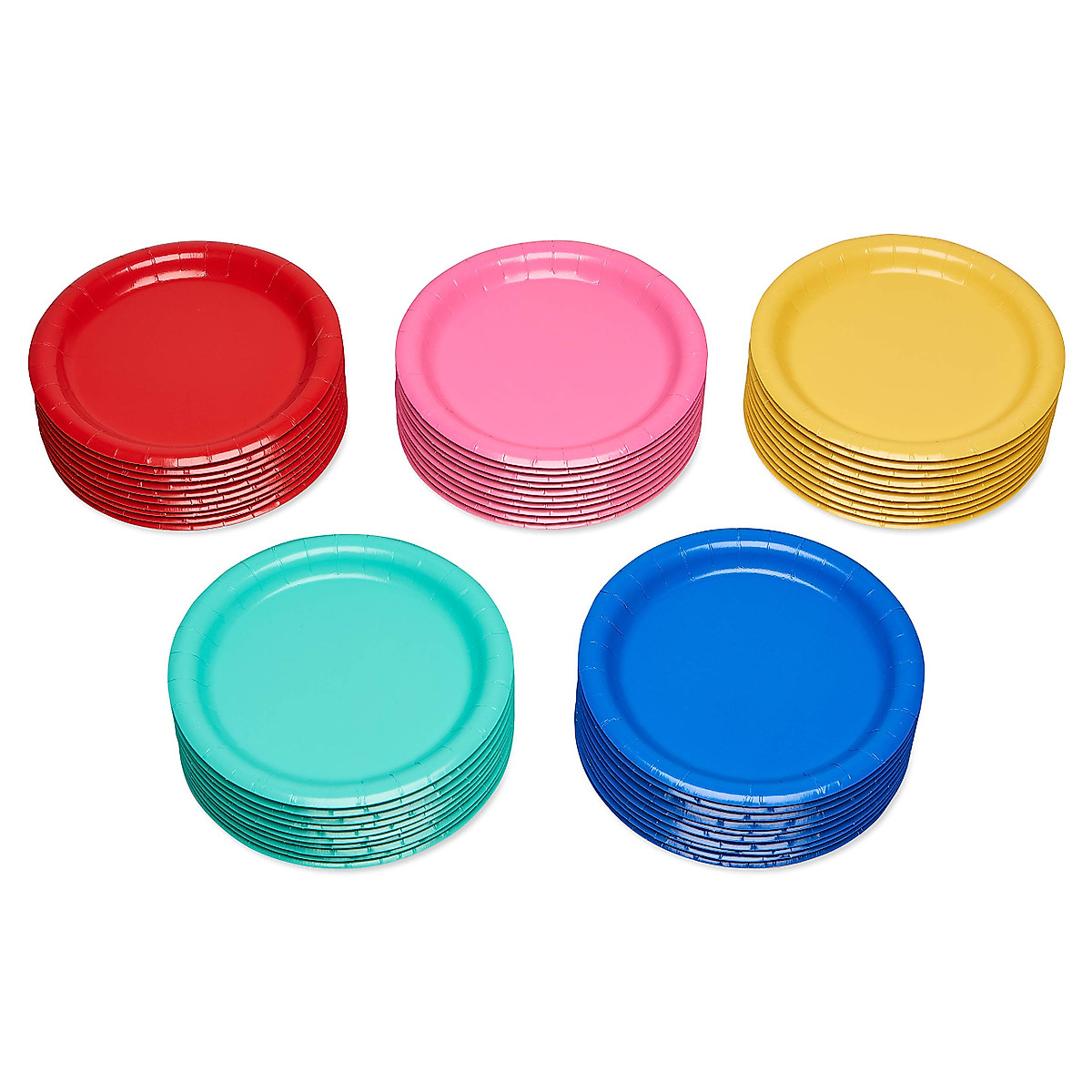 American Greetings Rainbow Party Supplies for Birthdays, Easter, Mother's Day, Father's Day, Graduation and All Occasions, Multicolor Paper Dessert Plates (50-Count)
