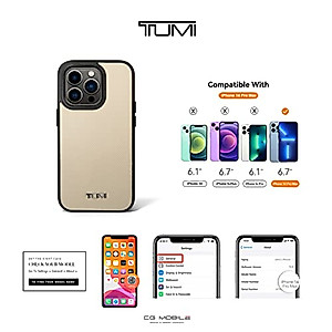 CG MOBILE TUMI Phone Case for iPhone 14 Pro Max in Green MagSafe Compatible Case, HC Leather Protective & Durable Cover with Easy Snap-on, Shock Absorption & Signature Logo