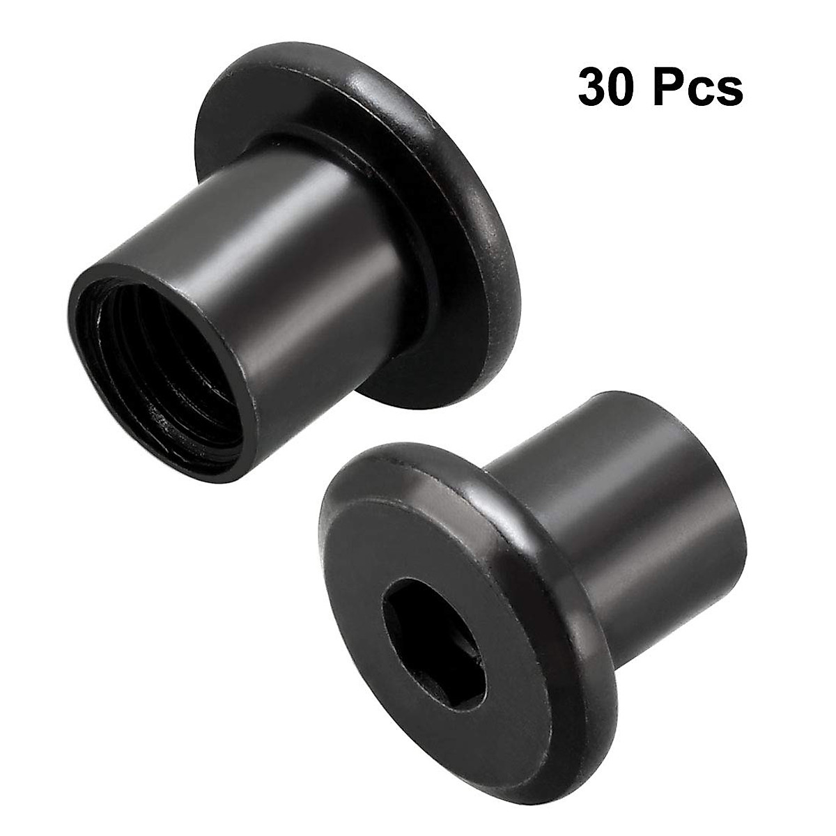 uxcell M8x10mm Hex Socket Head Insert Nut Screw Post Sleeve Nut for Furniture 30pcs